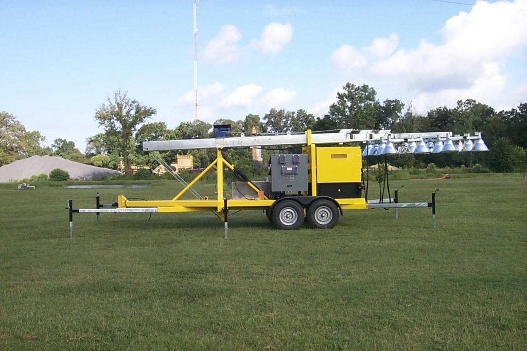 80 foot Sports ball field portable stadium light tower 16 x 1000w LED ...