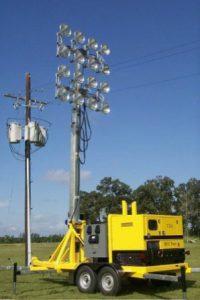 80 foot Sports ball field portable stadium light tower 16 x 1000w LED ...